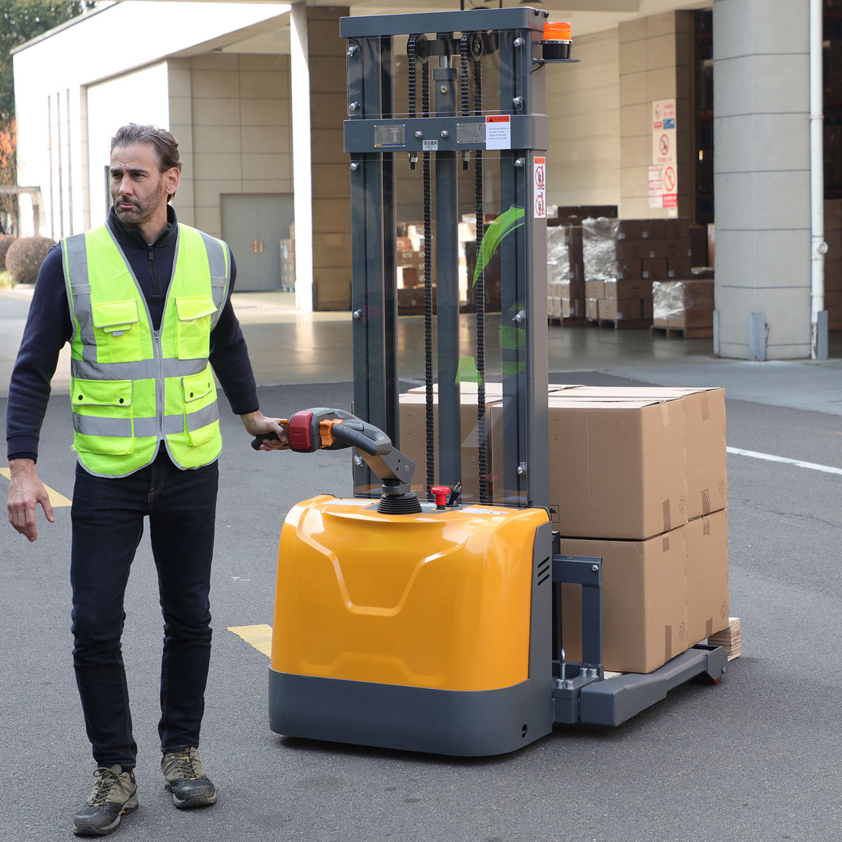 Full Electric Straddle Stacker A-3047 – APOLLO FORKLIFT LLC